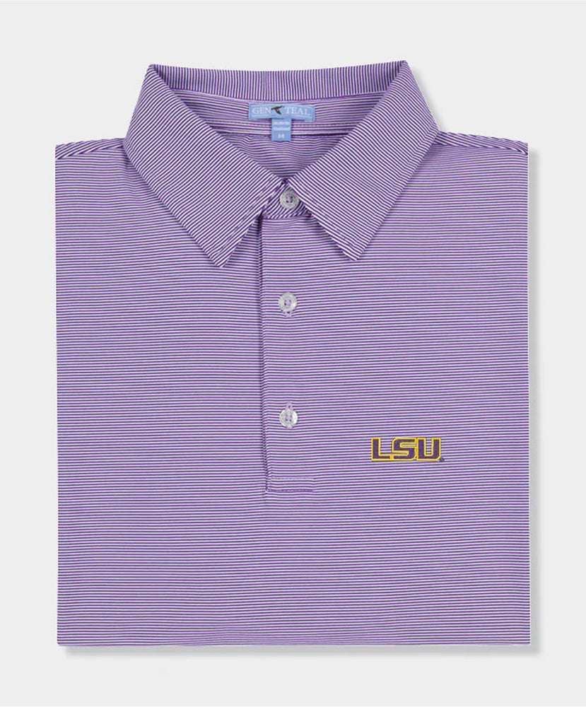 Genteal - LSU Pinstripe Performance Polo – Shades Sunglasses